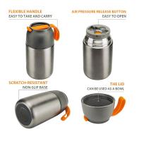 China 430ML 620ML Airtight Vacuum Food Container Safe And Healthy Stainless Steel Food Jar With Handle for sale