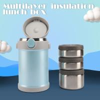 China Flask Set Vacuum Food Container Stainless Steel Insulated Thermos Food Jar for sale