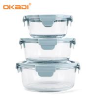 China Storage Vacuum Food Container Borosilicate Glass Lunch Box Glass Vacuum Insulated Bento Box Container Outdoor for sale