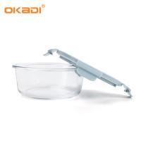 China Storage Vacuum Food Container Borosilicate Glass Lunch Box Glass Vacuum Insulated Bento Box Container Outdoor for sale