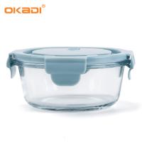 China Storage Vacuum Food Container Borosilicate Glass Lunch Box Glass Vacuum Insulated Bento Box Container Outdoor for sale