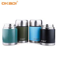 China 500Ml Double Wall Vacuum Food Container Stainless Steel Straight Vacuum Food Termos Soup Box for sale