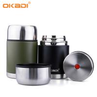 China 500Ml Double Wall Vacuum Food Container Stainless Steel Straight Vacuum Food Termos Soup Box for sale