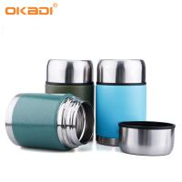 China 500Ml Double Wall Vacuum Food Container Stainless Steel Straight Vacuum Food Termos Soup Box for sale