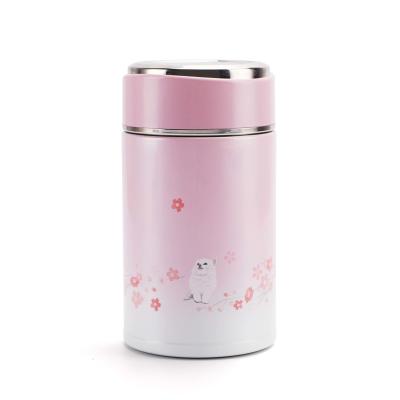 China Hot Sale Stainless Steel Vacuum Flask Food Container Thermos Lunch Box with Spoon for sale