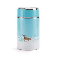 China Hot Sale Stainless Steel Vacuum Flask Food Container Thermos Lunch Box with Spoon for sale