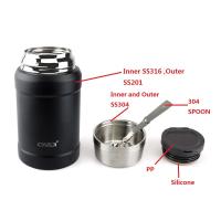 China Hot Sale Stainless Steel Vacuum Insulated Food Container for School Lunch Box with Spoon for sale