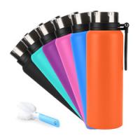 China Vacuum insulated coffee bottle 650ml/22oz Thermos bottles Stainless steel keep hot&cold drink metal water flask for sale
