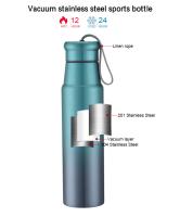China Customized Thermos Double Wall Stainless Steel Thermos  Water Bottle Vacuum Flask with Handle for sale