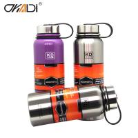 China Okadi bpa free sports bottle vacuum stainless steel water flask flasks thermos wholesale china for sale