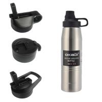 China Leak Proof Vacuum Insulated Stainless Steel Double Walled Sports Water Bottle 3 Lids Thermo Mug Metal Canteen Straw Lid for sale