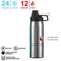 China Leak Proof Vacuum Insulated Stainless Steel Double Walled Sports Water Bottle 3 Lids Thermo Mug Metal Canteen Straw Lid for sale