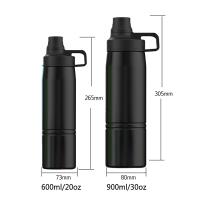 China Leak Proof Vacuum Insulated Stainless Steel Double Walled Sports Water Bottle 3 Lids Thermo Mug Metal Canteen Straw Lid for sale