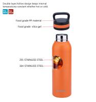 China 21oz Orange Blue Thermos Flask Yongkang Vacuum Bottle, Double Wall Stainless Steel Vacuum Flask Water Bottles Black & Silver for sale