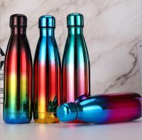 China 2019 New Arrivals Slim Alkaline Stainless Steel Water Bottle With UV Gold Color Painting  500ml for sale