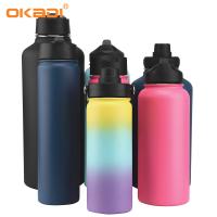 China Multiple Lid Customized Replace The Lid Double Wall Stainless Steel Vacuum Insulated Sport Water Bottle for Gym for sale