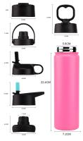 China Multiple Lid Customized Replace The Lid Double Wall Stainless Steel Vacuum Insulated Sport Water Bottle for Gym for sale