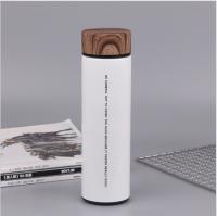 China Wholesale Wood Grain Cover Straight Business Office Gifts Thermos Stainless Steel Water Bottle for sale