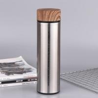 China Wholesale Wood Grain Cover Straight Business Office Gifts Thermos Stainless Steel Water Bottle for sale