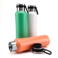 China 2020 New Replaceable Lid Bamboo Lid Vacuum Thermos Cup Sports Water Bottle With Handle for sale