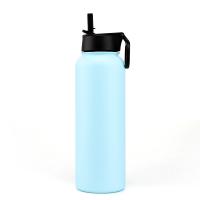 China 2023 New Custom Logo different lid Portable Insulated Promotional Stainless Steel Water Bottle  500ml 750ml 1000ml for sale