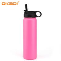 China 2023 New Custom Logo different lid Portable Insulated Promotional Stainless Steel Water Bottle  500ml 750ml 1000ml for sale