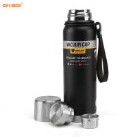 China New Product  Customize Branded Insulated Vacuum Flask With All Steel Lid and Portable Rope for sale