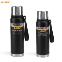 China New Product  Customize Branded Insulated Vacuum Flask With All Steel Lid and Portable Rope for sale