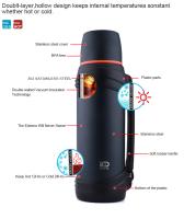 China 2022 Wholesale Outdoor 2L/2.5L Oversize Vacuum Double Wall Insulated Travel Pot For Car for sale