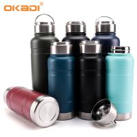 China 700ML Vacuum Travel Flask Insulated Thermal 304 Stainless Steel Sports Bottle With Handle for sale