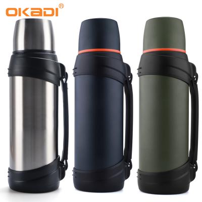 China Wholesale 2L Large Capacity Steel Insulated Vacuum Thermos Travel Pot with Handle for sale