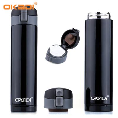 China 450ml High Quality Vacuum Double Wall Insulated Stainless Steel Thermal One-Touch Sports Water  Bottle with Safety lock for sale