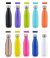 China 750ml Vacuum Double Wall  Stainless Steel Cola Shape Sport Water Bottles Leakproof for sale