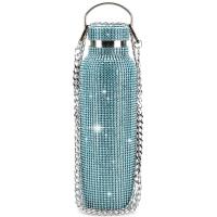China 2021 New Design Girl Rhinestone Diamond Crystal Luxury Stainless Steel Water Bottle Vacuum Flask With Chain for sale