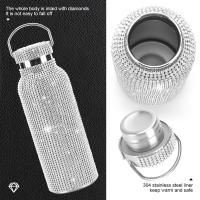 China Multiple capacity design SS Double Wall Insulated Vacuum Glitter Water Bottle Perfume BOttle Diamond Crystal Water Bottle for sale