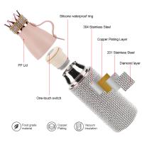 China 2021New Luxury Designer Double Wall Stainless Steel Vacuum Bling Water Bottle Diamond for sale