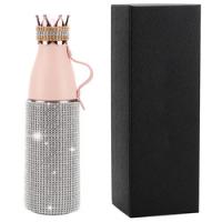 China 12 Ounce 12OZ Vacuum Sports Bottle Luxury Diamond Thermos Water Bottles Stainless Steel Vacuum Flask for sale