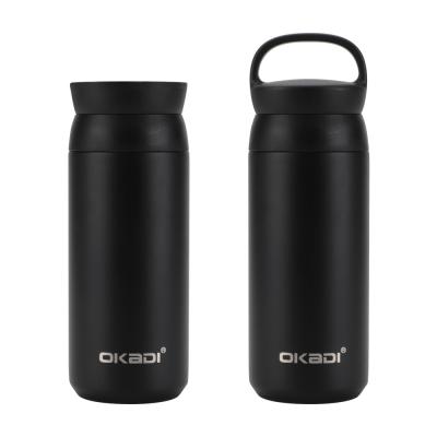China High Quality 12oz Double Wall Stainless Steel Vacuum Sports Water Bottle with Handle for sale