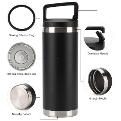 China Wholesale 18oz Durable Foldable Stainless Stain Water Bottle Double Wall Vacuum Flasks Thermoses Sport Insulated Water Bottle for sale
