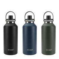 China Water Bottle 64oz with Handle, Half Gallon Food-grade Double Wall Vacuum Stainless Steel Insulated Jug Leakproof Keep Cold & Hot for sale