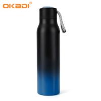 China 500ml 600ml Vacuum Sports Bottle Gradient Double Wall Insulated Thermos With Nylon Rope for sale