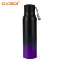 China 500ml 600ml Vacuum Sports Bottle Gradient Double Wall Insulated Thermos With Nylon Rope for sale