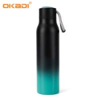 China 500ml 600ml Vacuum Sports Bottle Gradient Double Wall Insulated Thermos With Nylon Rope for sale