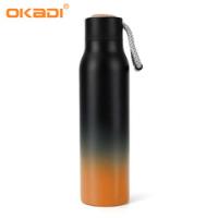 China 500ml 600ml Vacuum Sports Bottle Gradient Double Wall Insulated Thermos With Nylon Rope for sale