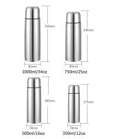 China 1812 Oz 10oz 350ml-1000ml Vacuum Sports Bottle Classical Sliver Wall With A Cup Lid Coffee Mug for sale