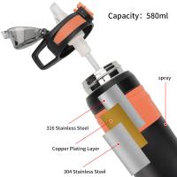 China 2022 New Products 500ml 18/10 Stainless Steel Sport Vacuum Water Bottle With Handle and Silicone Straw Lid for sale