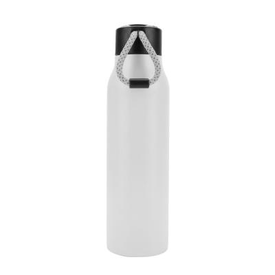 China Vacuum Flask 600ml Double Wall Vacuum Insulated Stainless Steel Water Bottle With Nylon Rope for sale