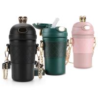 China 14oz 400ml Stainless Steel Water Bottle Double Wall Vacuum Insulated With One-Touch Switch for sale