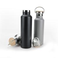 China 2023 Hot Double wall thermal thermos bottle 500ml stainless steel vacuum flask with BAMBOO lid for sale