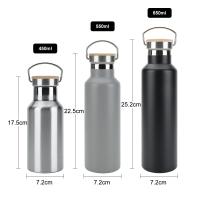 China 2023 Hot Double wall thermal thermos bottle 500ml stainless steel vacuum flask with BAMBOO lid for sale